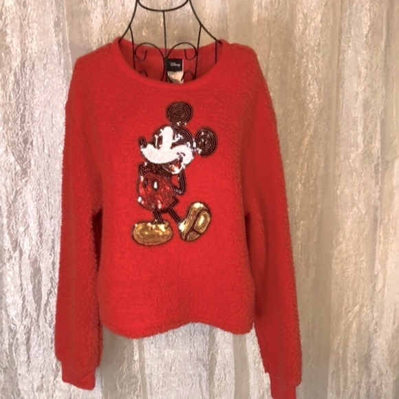 Disney | Tops | Disney Mickey Mouse Fuzzy Top | Poshmark